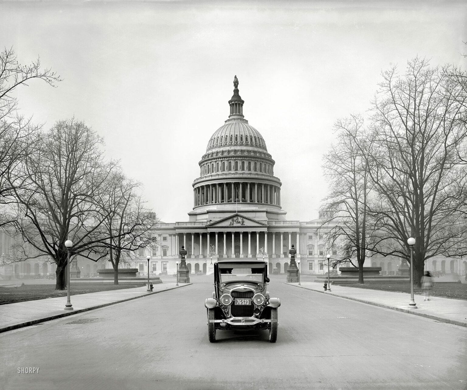 1924 Ford at the Capitol Building - A Captivating Photograph