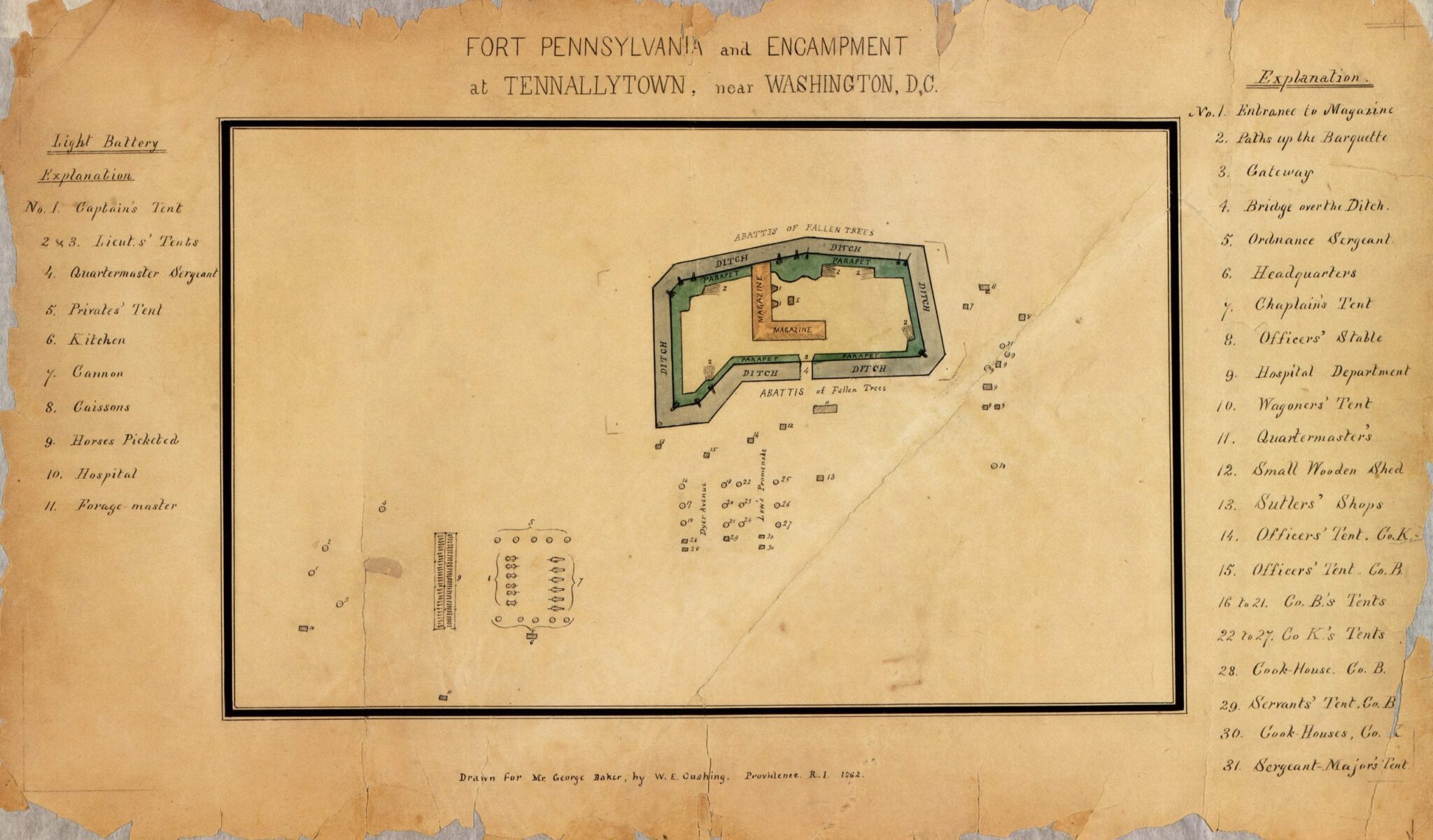 Exploring History with an 1862 Drawing of Fort Pennsylvania at Tennallytown