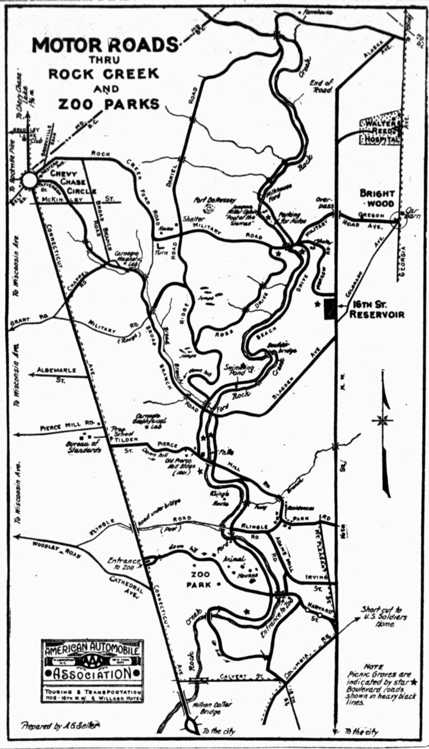 Explore Rock Creek Park in 1922 with this Washington Times Map