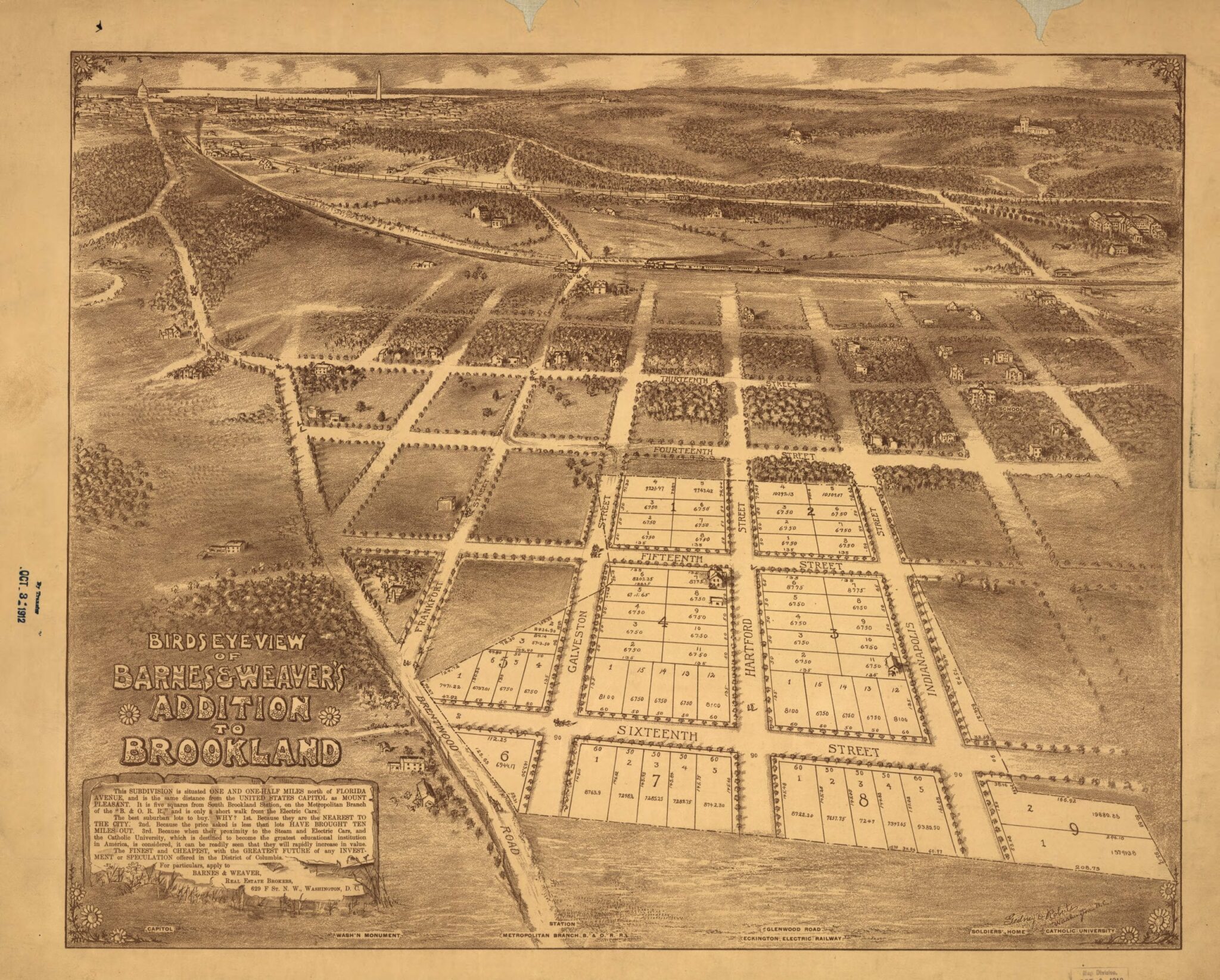 1895 Bird's Eye View of Brookland