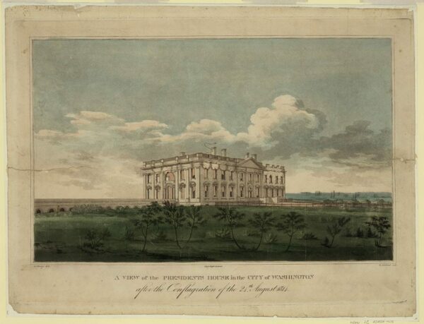 Engravings of the President's House and the Capitol Building Following ...
