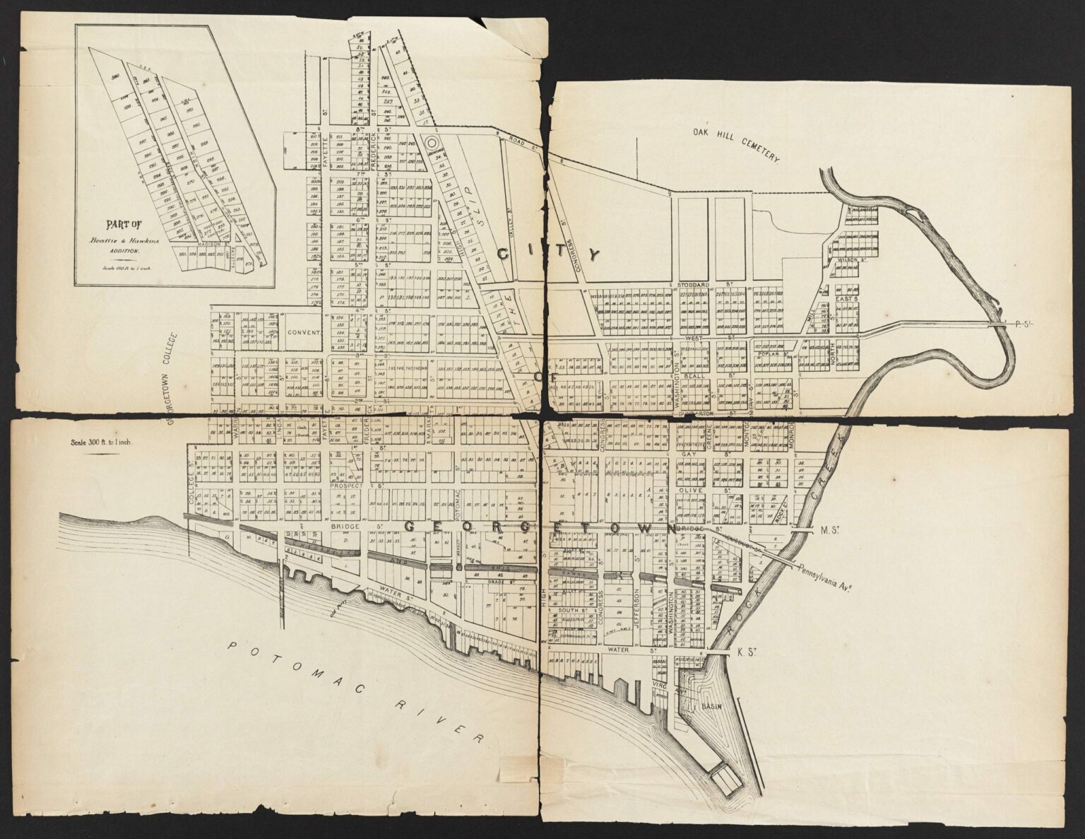 Exploring Georgetown's Past: An 1874 Map of the City with Old Street Names