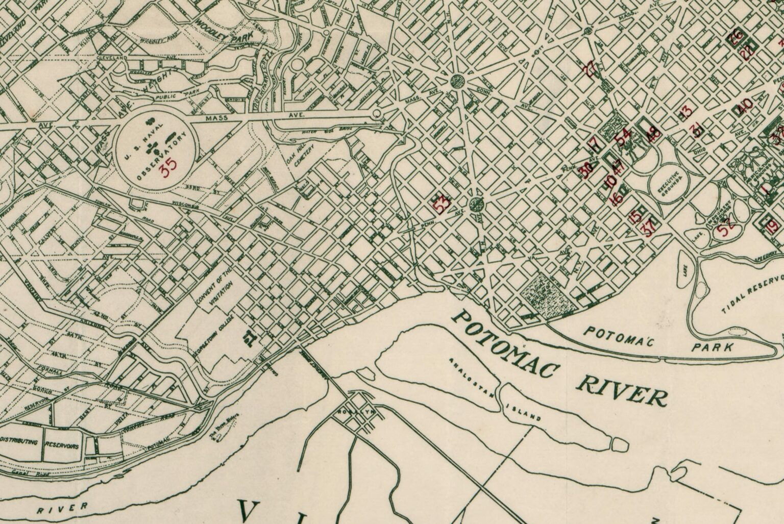 Old Map of Georgetown Street Names - Ghosts of DC