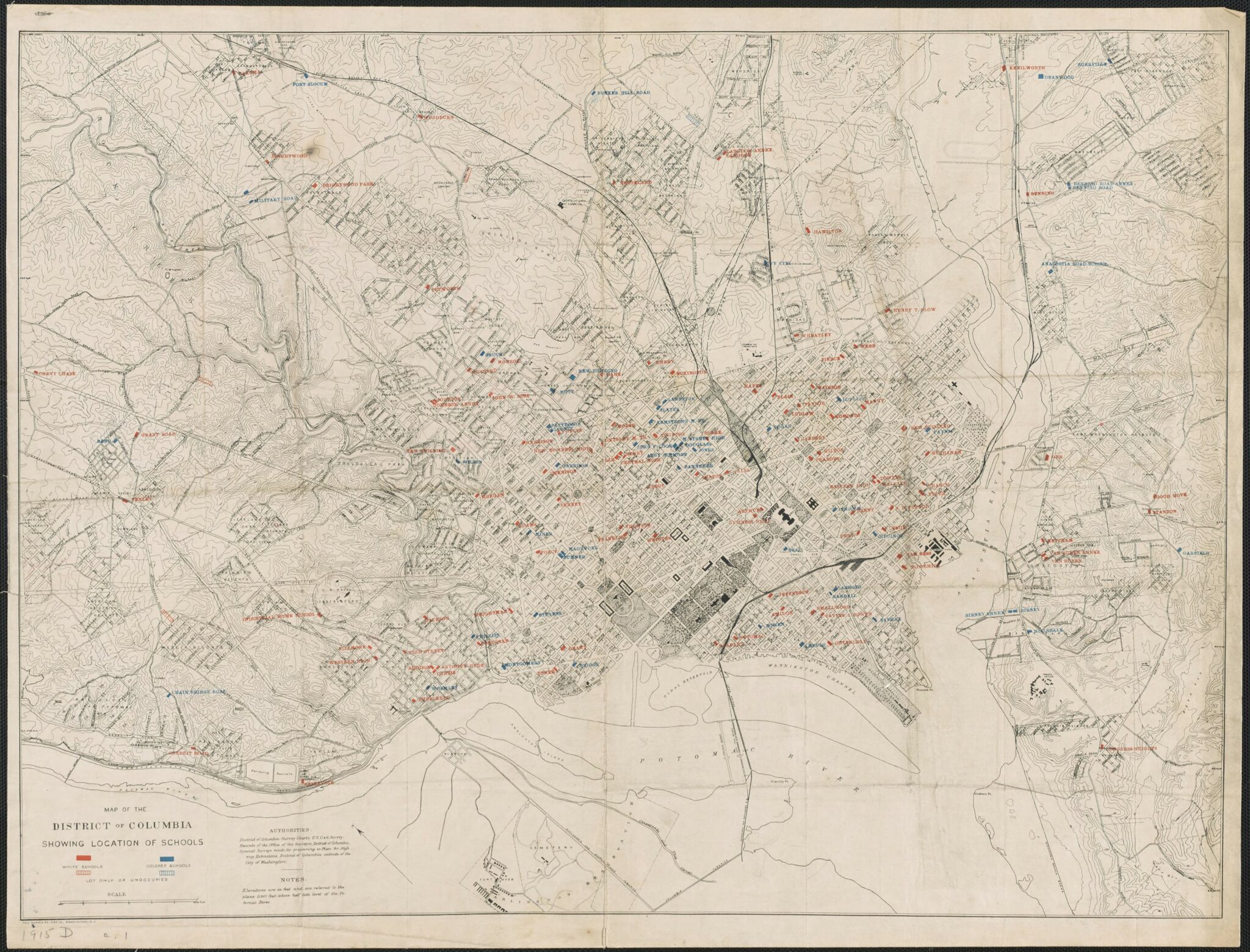 1915 Map of Racially Segregated D.C. Schools