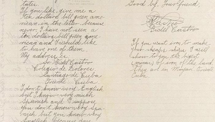 Unbelievable: A Letter Written by 14-Year-Old Fidel Castro Discovered ...